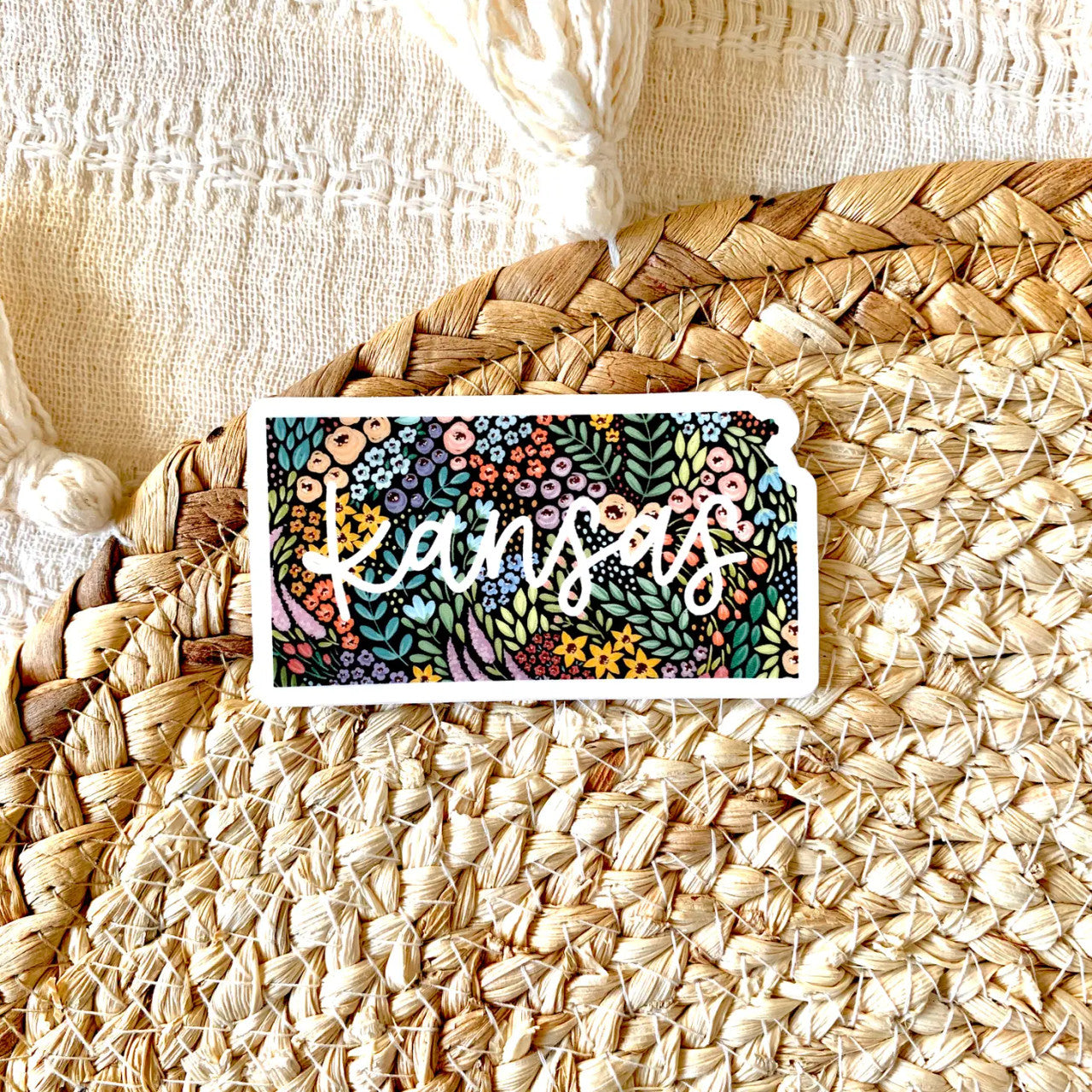 Kansas Floral State Sticker – Love of Character