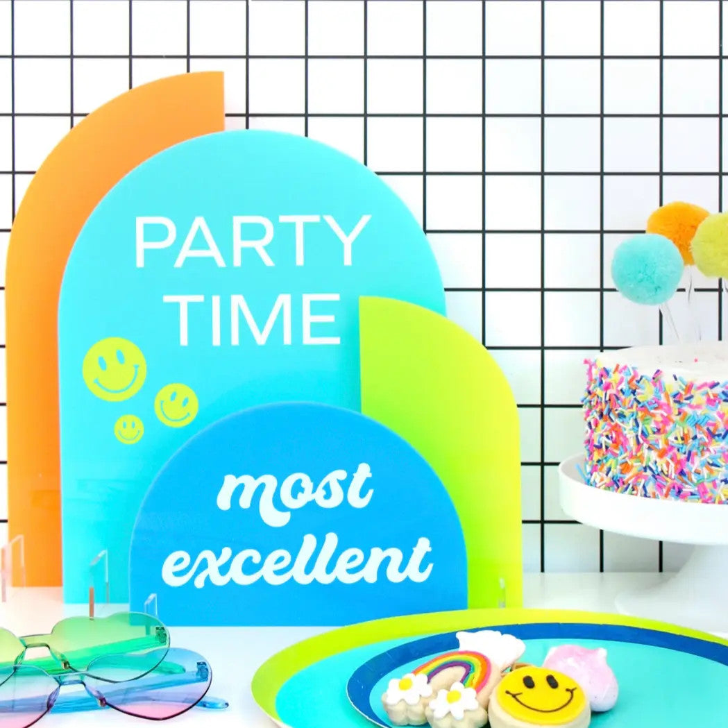 Acrylic Decor Stands- Customizable Party Signs- Blues – Love of Character